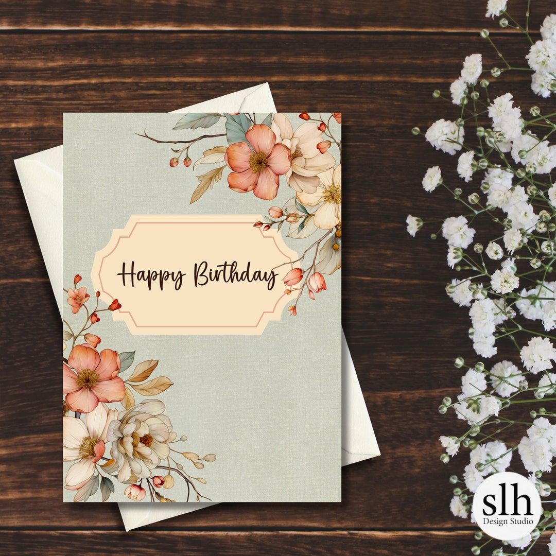 Cottagecore Birthday Card Printable Cottagecore Digital Printable ...