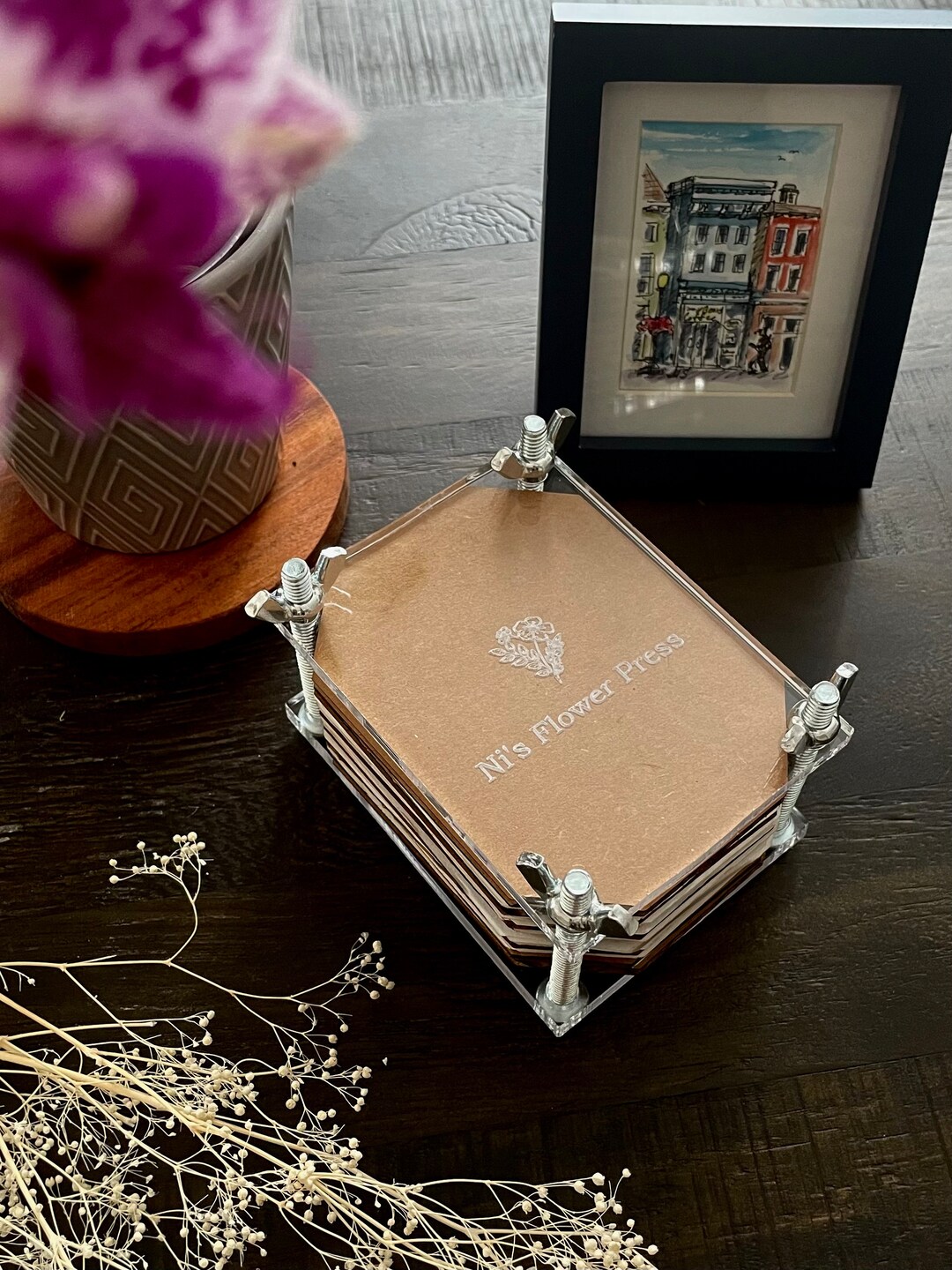 Mini Flower Press With 8 Layers, Portable Flower Press With Wing Nuts ...