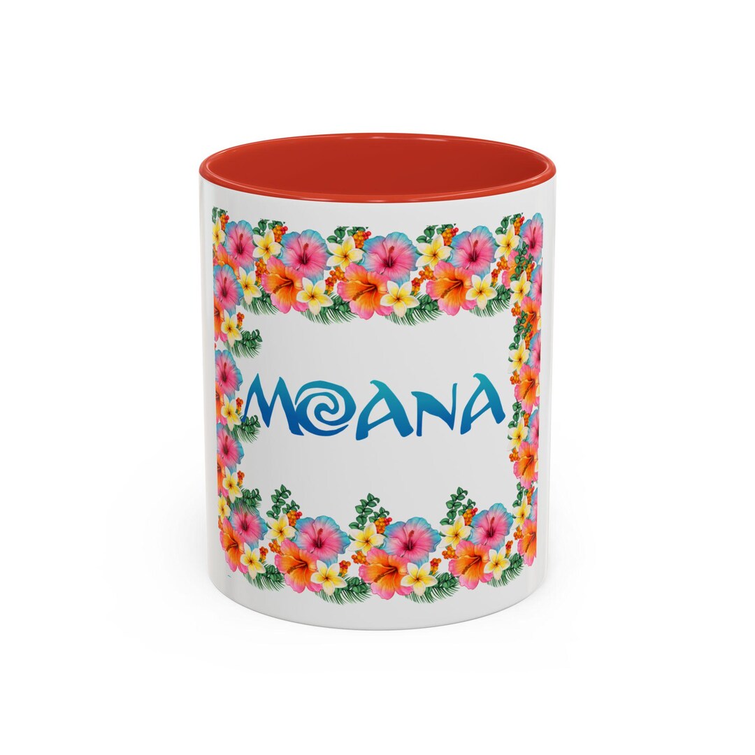 Coffee Mug, Tribal Design, Hawaiian Ocean Princess Moana, Tea Cup, Gift for Disney Fan, Ethnic ...