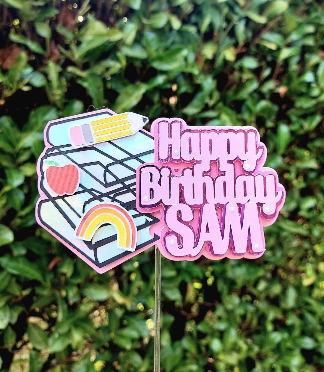 Teacher Themed Birthday Cake Topper - Etsy