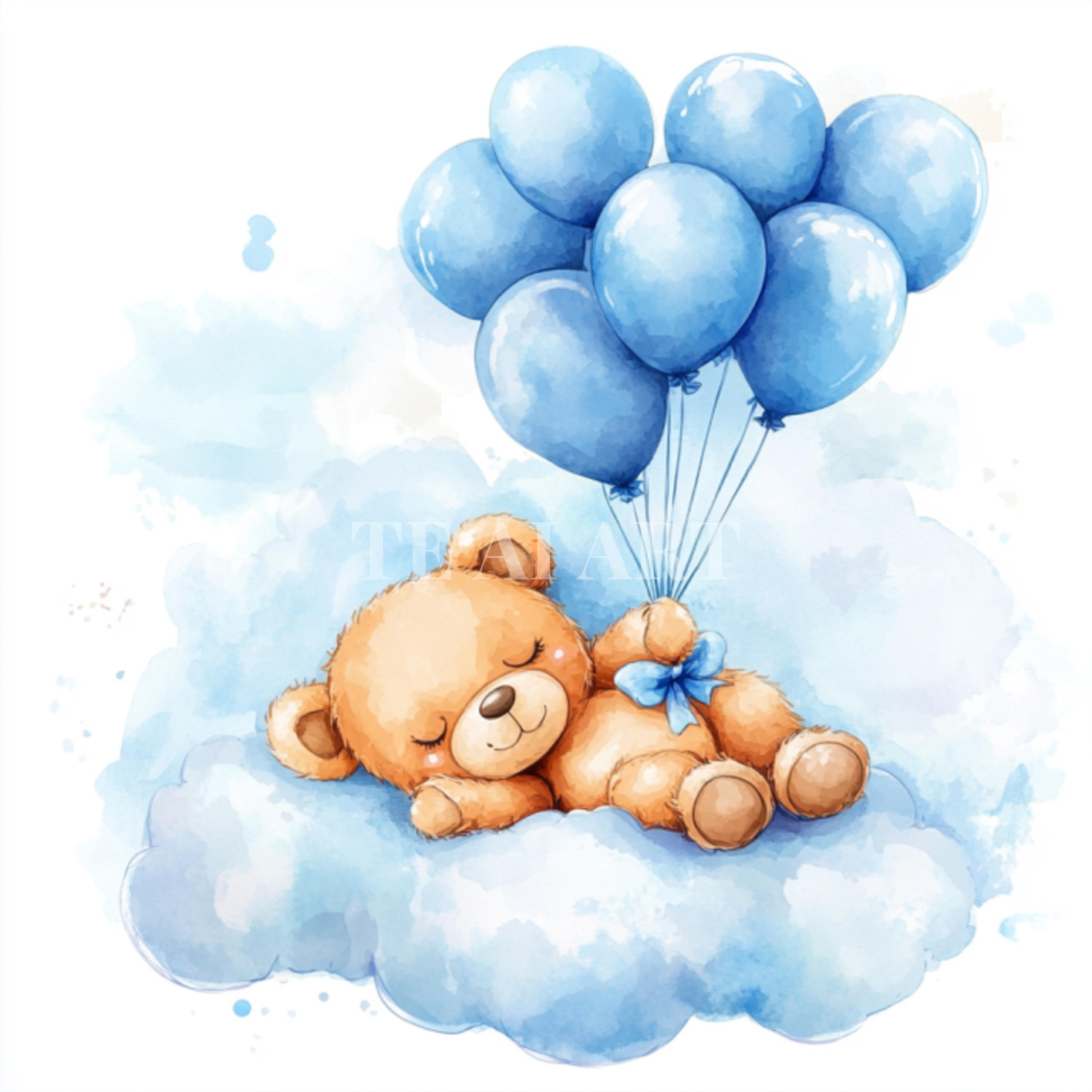 Adorable Teddy Bear Watercolor Clipart, 10 PNG, Instant Download Pack ...