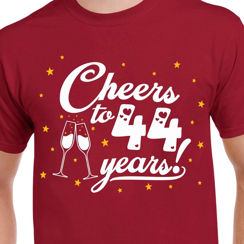 Cheers to 44 Years Couples Set Cut Files | Cricut | Silhouette Cameo ...