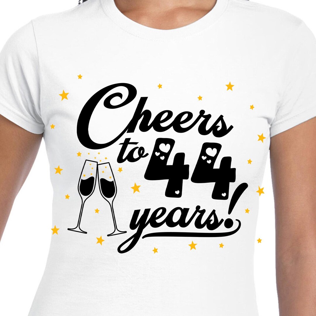 Cheers to 44 Years Couples Set Cut Files | Cricut | Silhouette Cameo ...