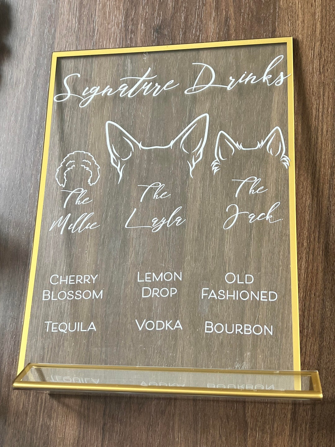 Custom Dog Wedding Signature Drinks Sign, Bar Menu Pet Signature Drinks ...