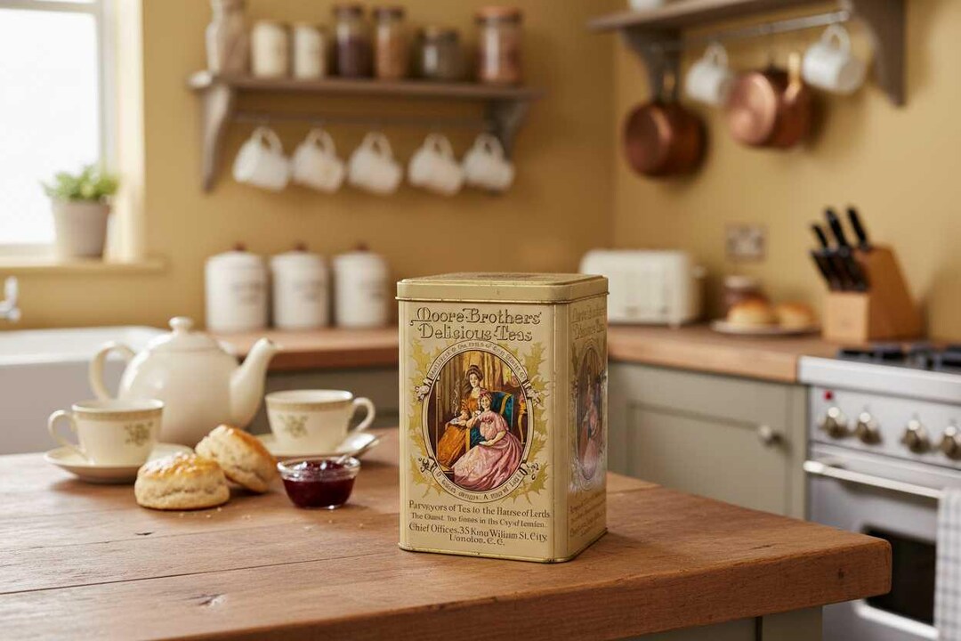 Vintage Moore Brothers Tin Storage Box | 1980s English Tea Canister - Etsy