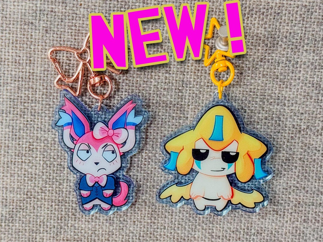 STARTERS Movieunleashers Keychains : Jirachi, Dr. Sylveon - 2.5 Inch ...