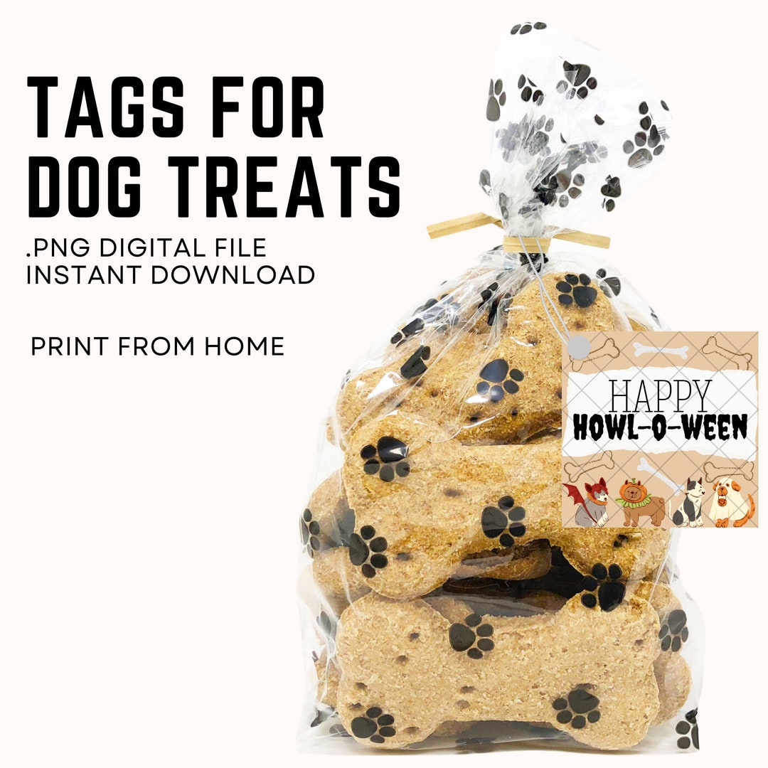 Halloween Dog Treat Tag, Printable Png,printable PNG, Print File, Canva ...