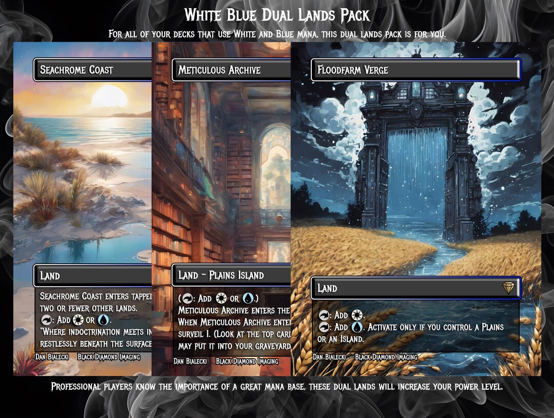 MTG White and Blue Dual Land Proxies Pack - Etsy