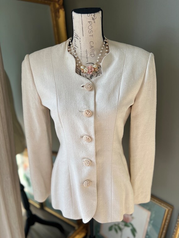 SUPER RARE - Vintage 1940's Ivory "Bar Jacket" Blazer… - Gem