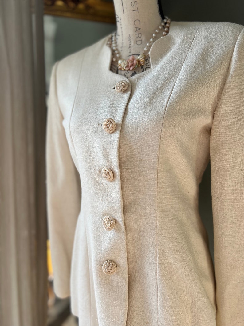 SUPER RARE - Vintage 1940's Ivory "bar Jacket" Blazer With Corded ...