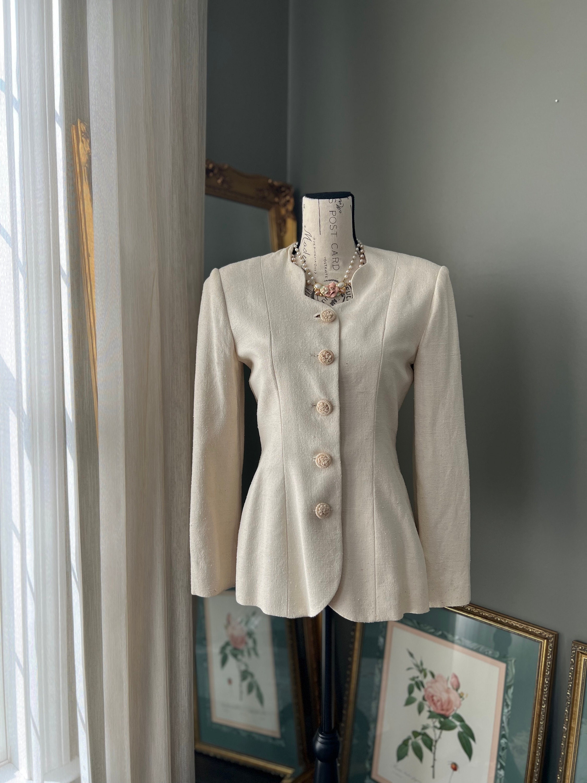 SUPER RARE - Vintage 1940's Ivory "bar Jacket" Blazer With Corded ...