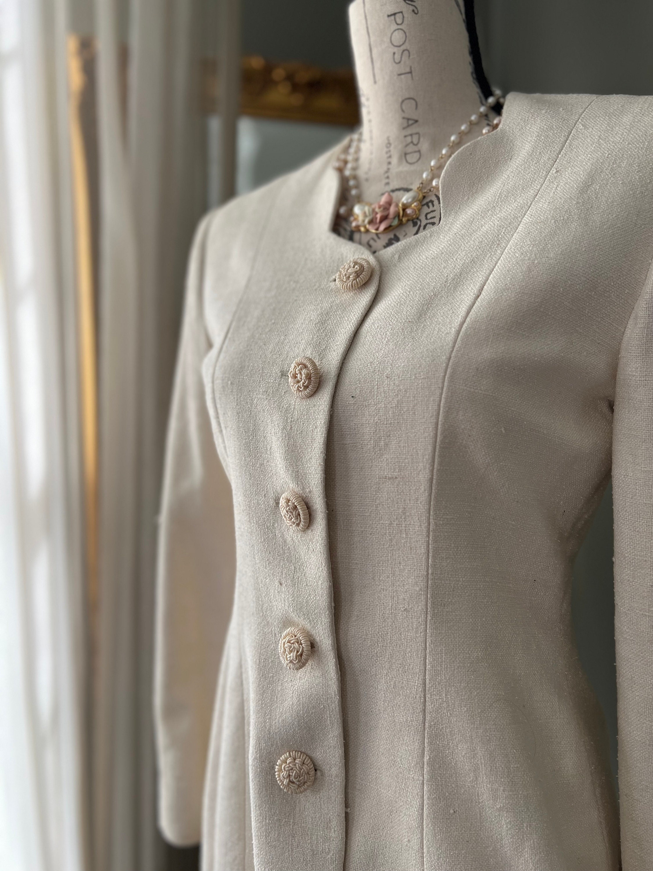 SUPER RARE - Vintage 1940's Ivory "bar Jacket" Blazer With Corded ...
