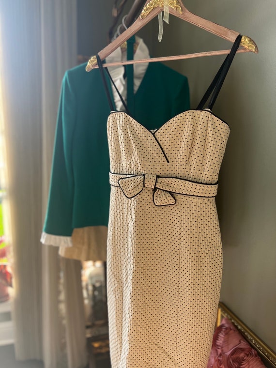 Vintage Darling Black & White Polka Dot Cocktail Dres… - Gem