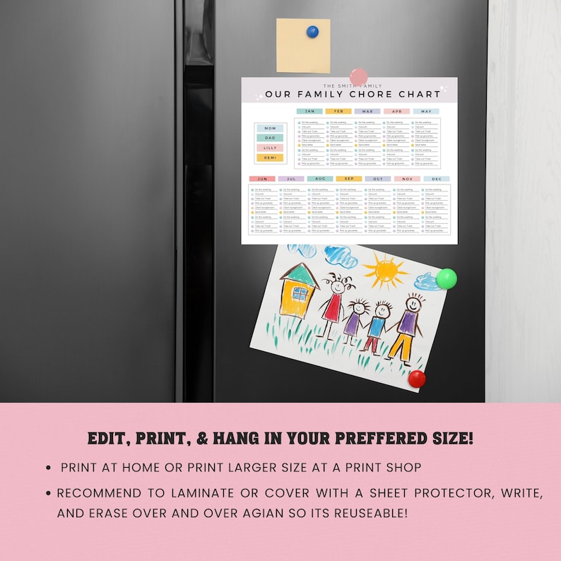 Family Chore Chart Checklist, Editable Cleaning Planner, Cleaning ...