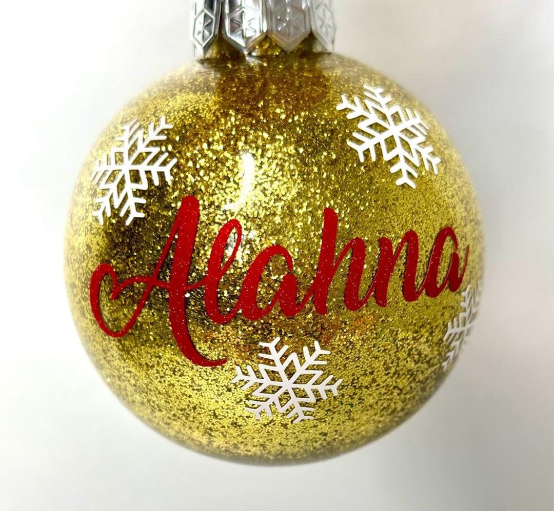 Personalized Christmas Ball, Christmas Glitter Ornaments, Christmas ...