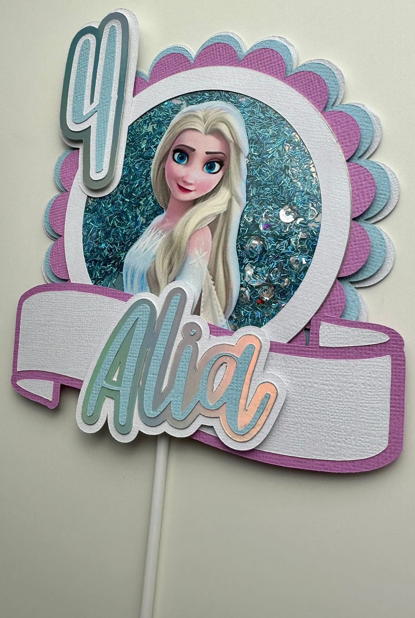 Frozen Cake Topper Shaker - Elsa Cake Topper - Personalized Cake Topper ...