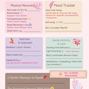 Editable Postpartum Tracker | 中英文可编辑产后打卡表 | Bilingual Canva Template ...