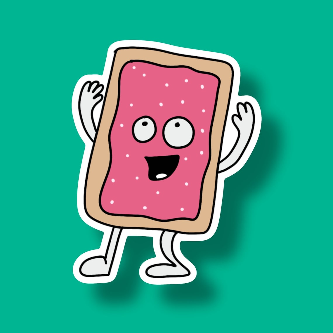 Pink Cherry Poptart Cartoon Sticker| Holographic Sparkly Vinyl Laptop ...