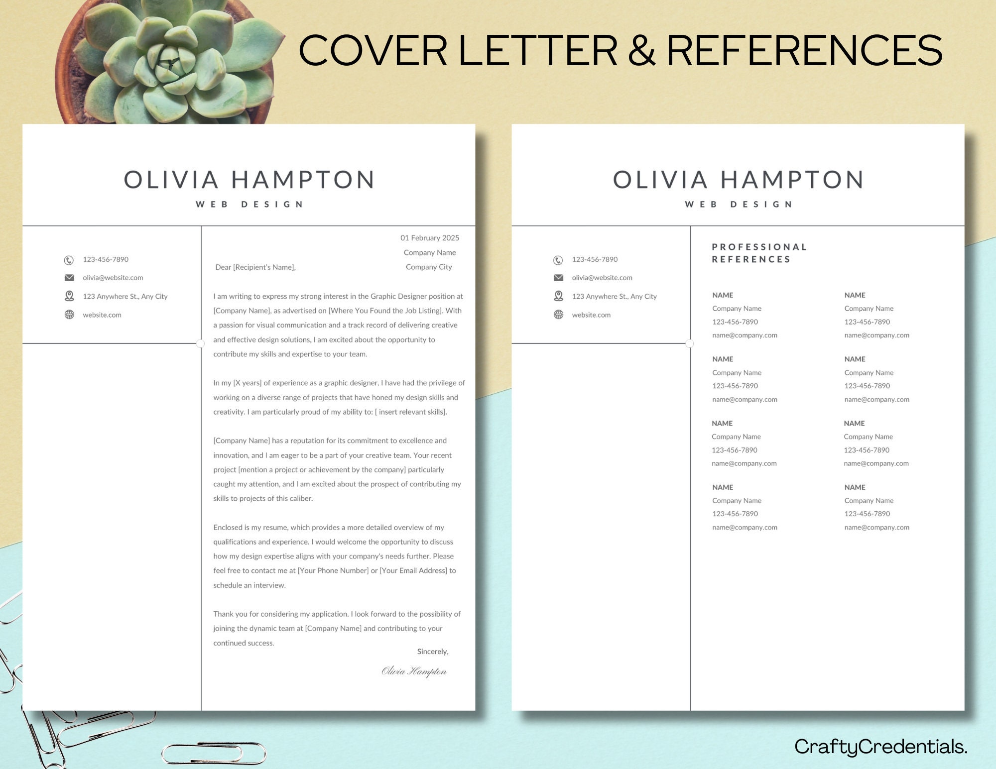 Resume Template, Clean Modern Executive Resume Template, Professional ...