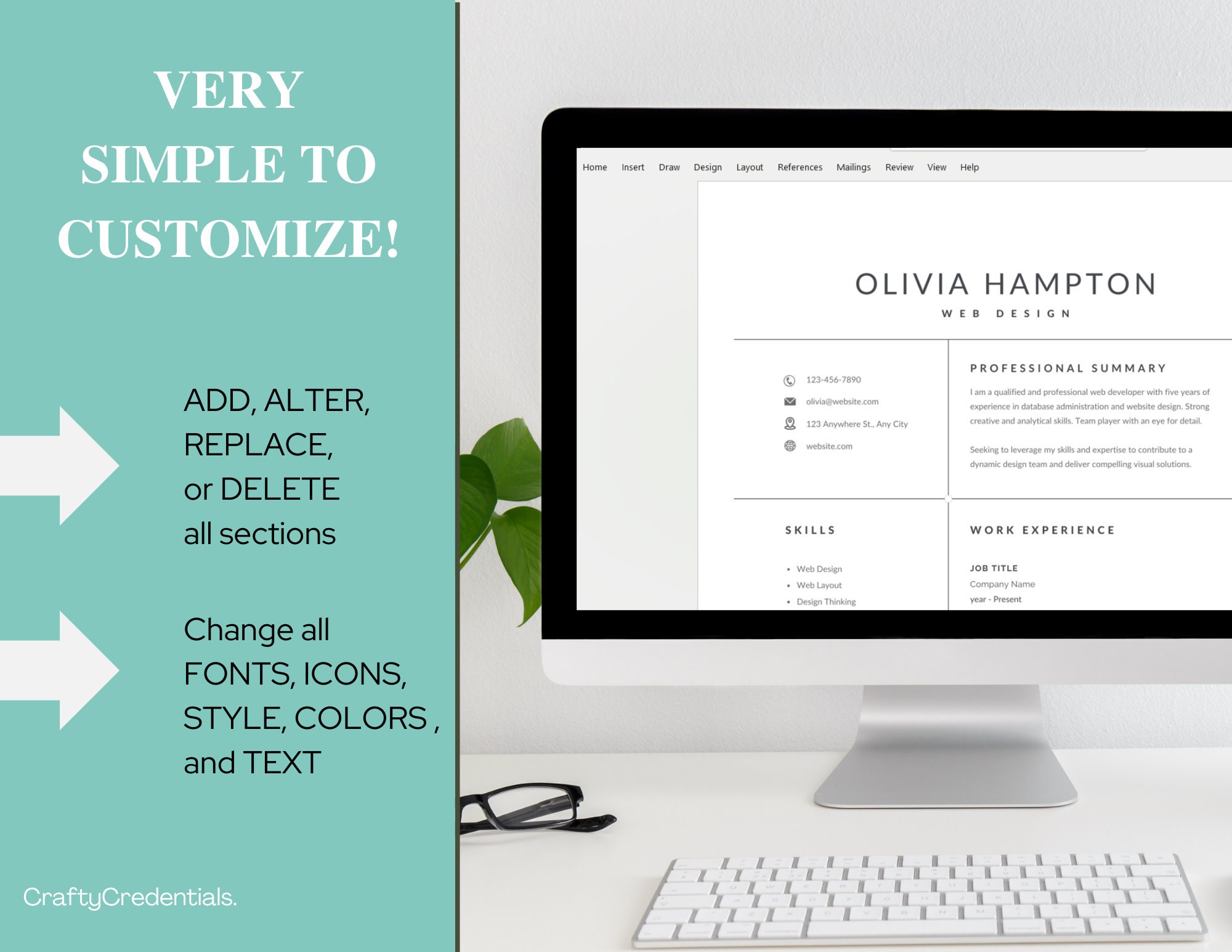 Resume Template, Clean Modern Executive Resume Template, Professional ...