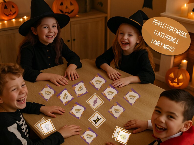 Printable Halloween Memory Game: Spooky Matching Card Set (PDF Download ...