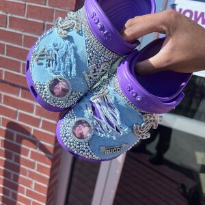 Custom Crocs (denim) - Etsy