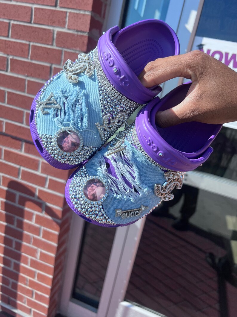 Custom Crocs (denim) - Etsy