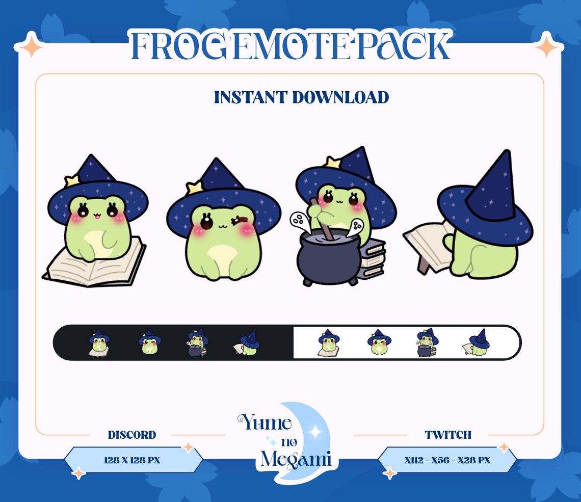 Magical Frog Emote Pack / Twitch & Discord / Cute, Pretty, Green, Frog ...
