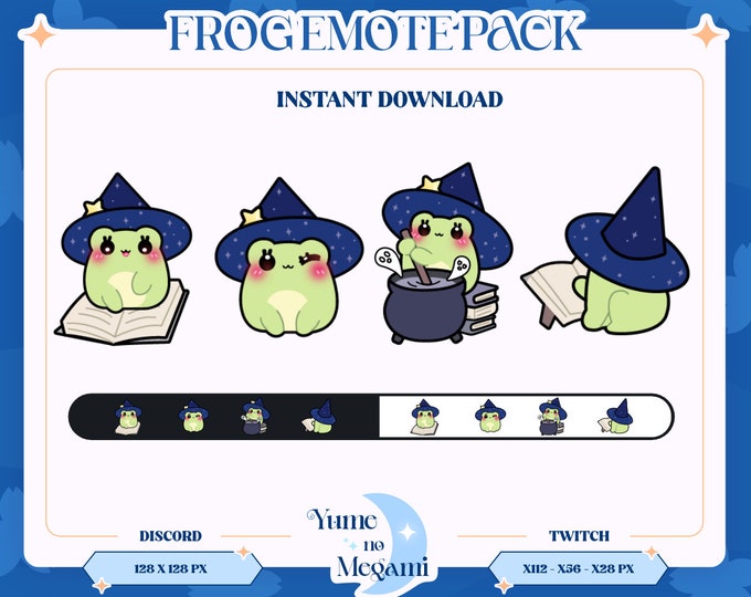 Magical Frog Emote Pack / Twitch & Discord / Cute, Pretty, Green, Frog ...