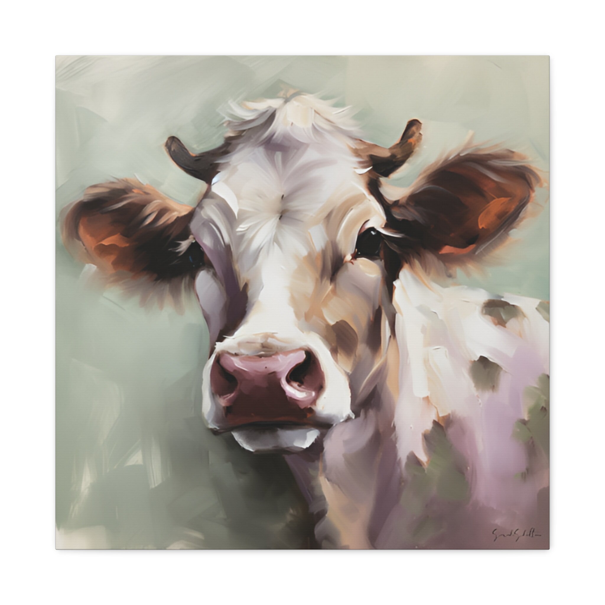 Hand Painted Cow Print on Premium Canvas Farmhouse Wall Hanging Decor ...