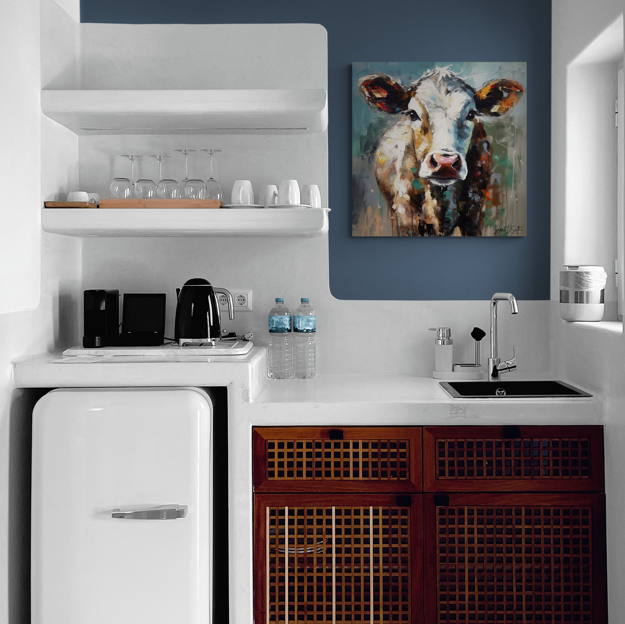 Hand Painted Cow Print on Premium Canvas Farmhouse Wall Art Gift for ...