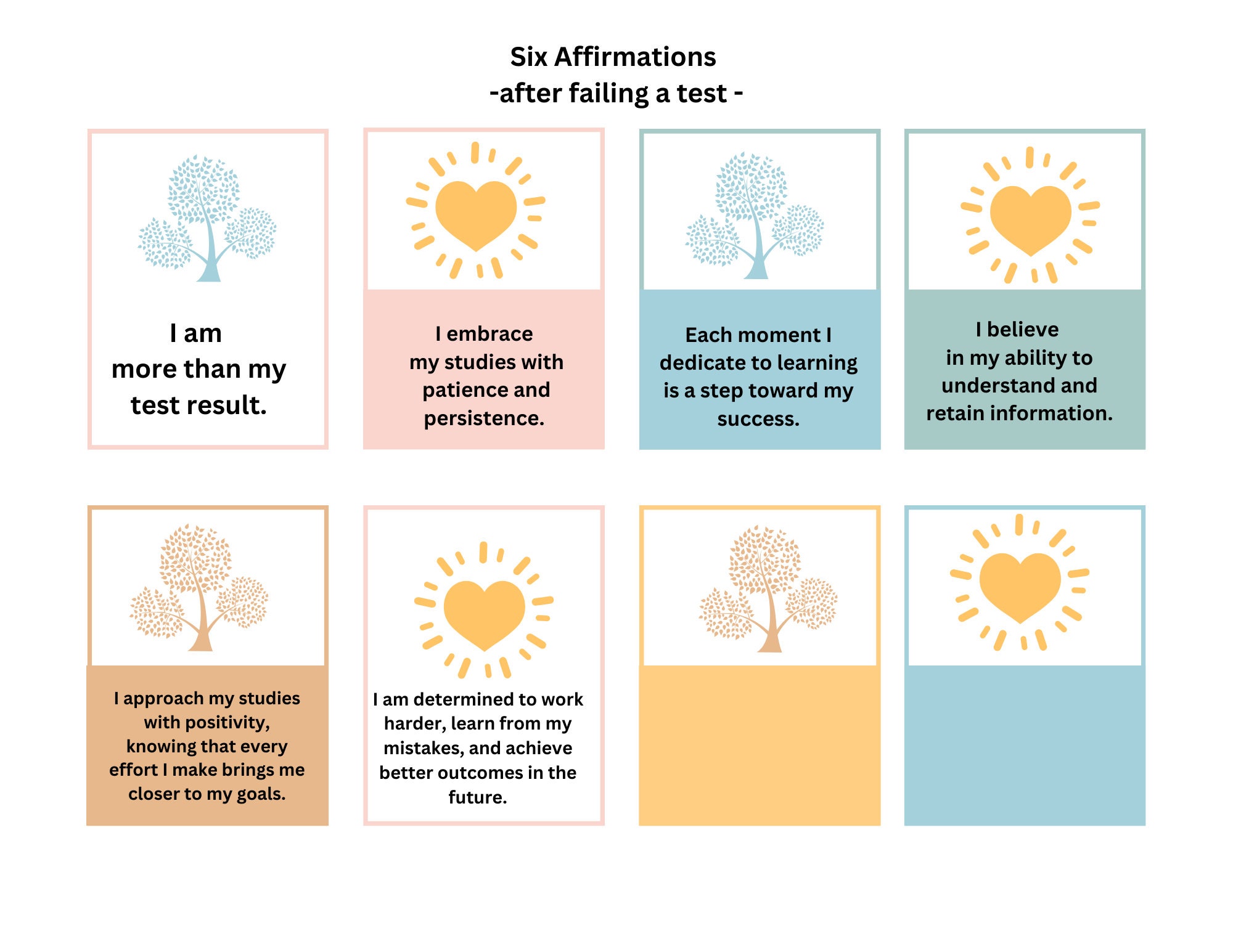 Positive Affirmation Cards for Students, Affirmation Cards for Students ...