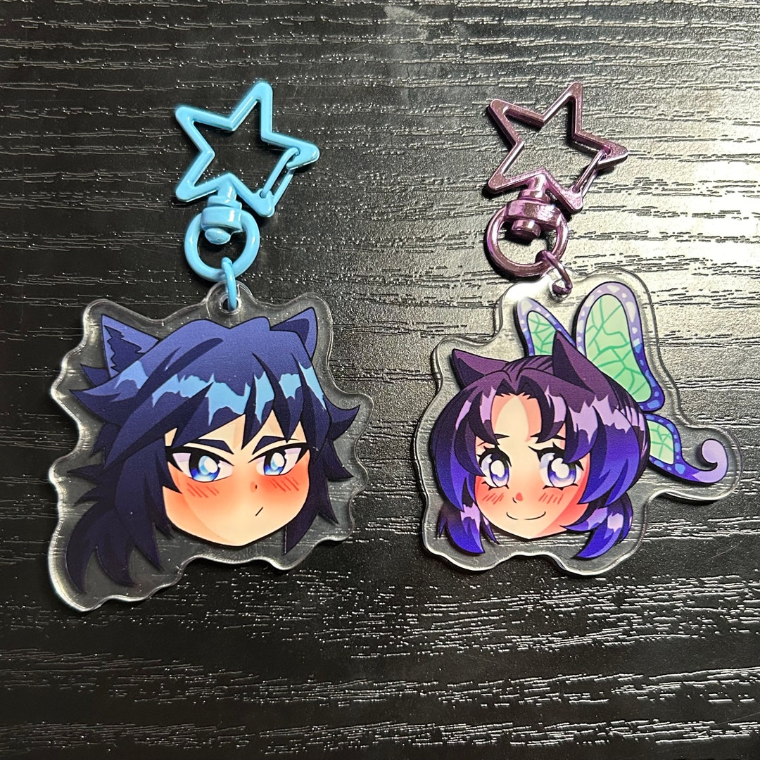 Demon Slayer Neko Kitty Charm Keychain - Etsy
