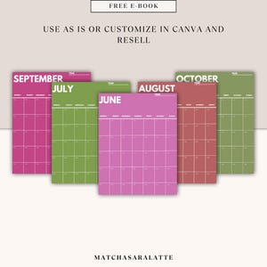 Large Undated Monthly Calendar, 12 Month Calendar, Wall Calendar ...