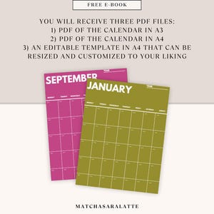 Large Undated Monthly Calendar, 12 Month Calendar, Wall Calendar ...