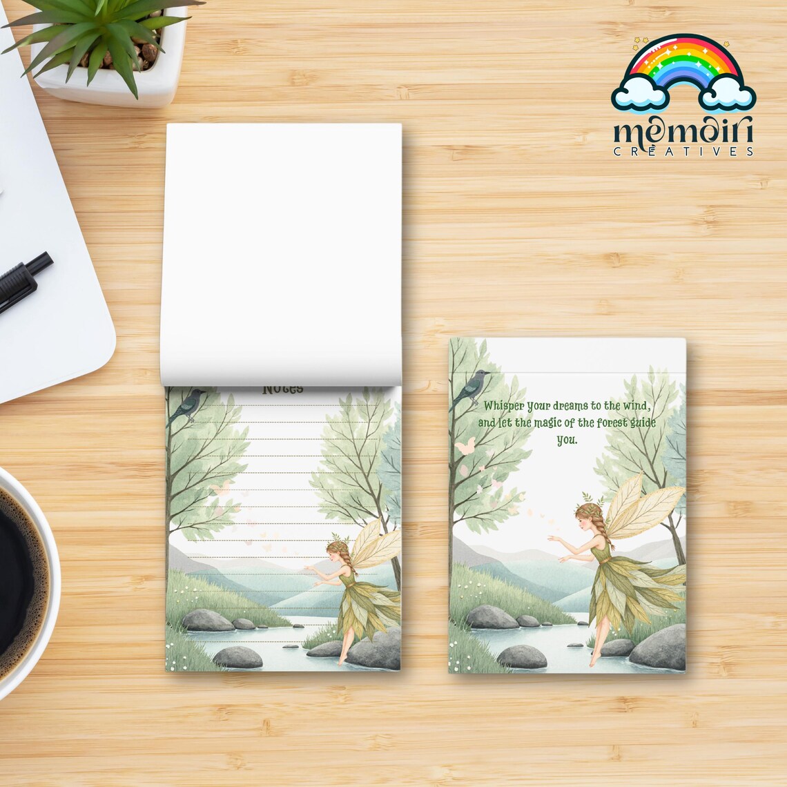 10 Fairy Themed Notepad Printable Aesthetic Digital Notepad Forest ...