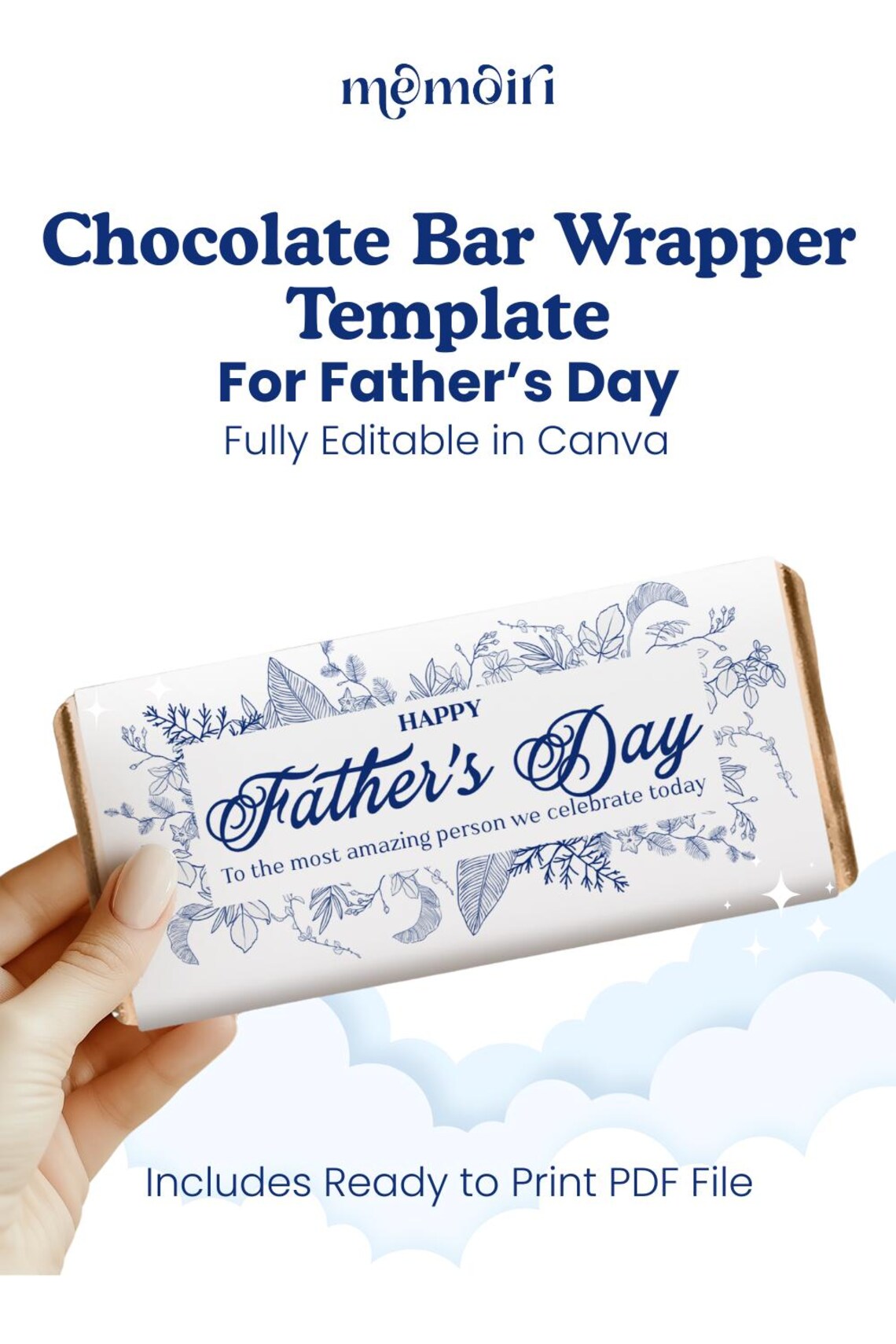 Father’s Day Chocolate Bar Wrapper Printable Candy Bar Label Gift for ...