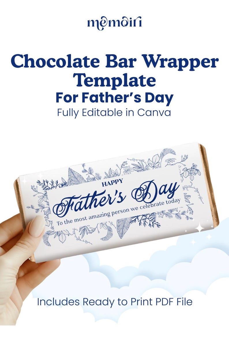 Father’s Day Chocolate Bar Wrapper Printable Candy Bar Label Gift for ...
