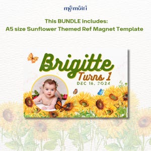 Sunflower Themed Birthday Bundle – Editable & Printable Party Set ...