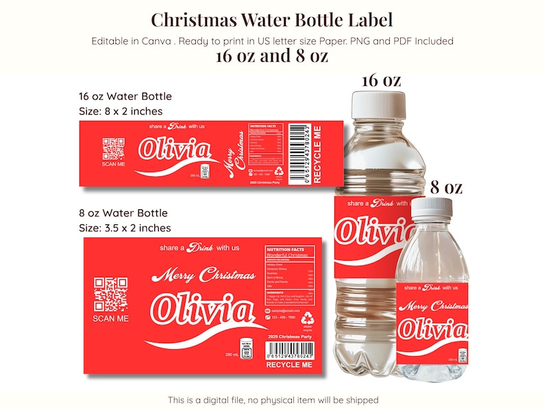 Soda Bottle Label Template Editable Cola Drink Wrap Bundle - Etsy