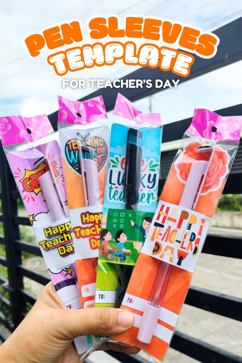 Teacher Pen Sleeve Template: 40 Editable Designs (canva Digital ...