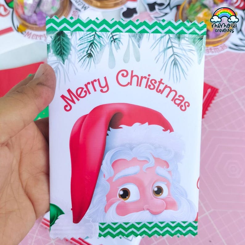 30 Editable Christmas Chip Bag Template 30 Ready-to-print Holiday Snack ...