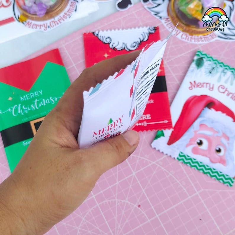 30 Editable Christmas Chip Bag Template 30 Ready-to-print Holiday Snack ...