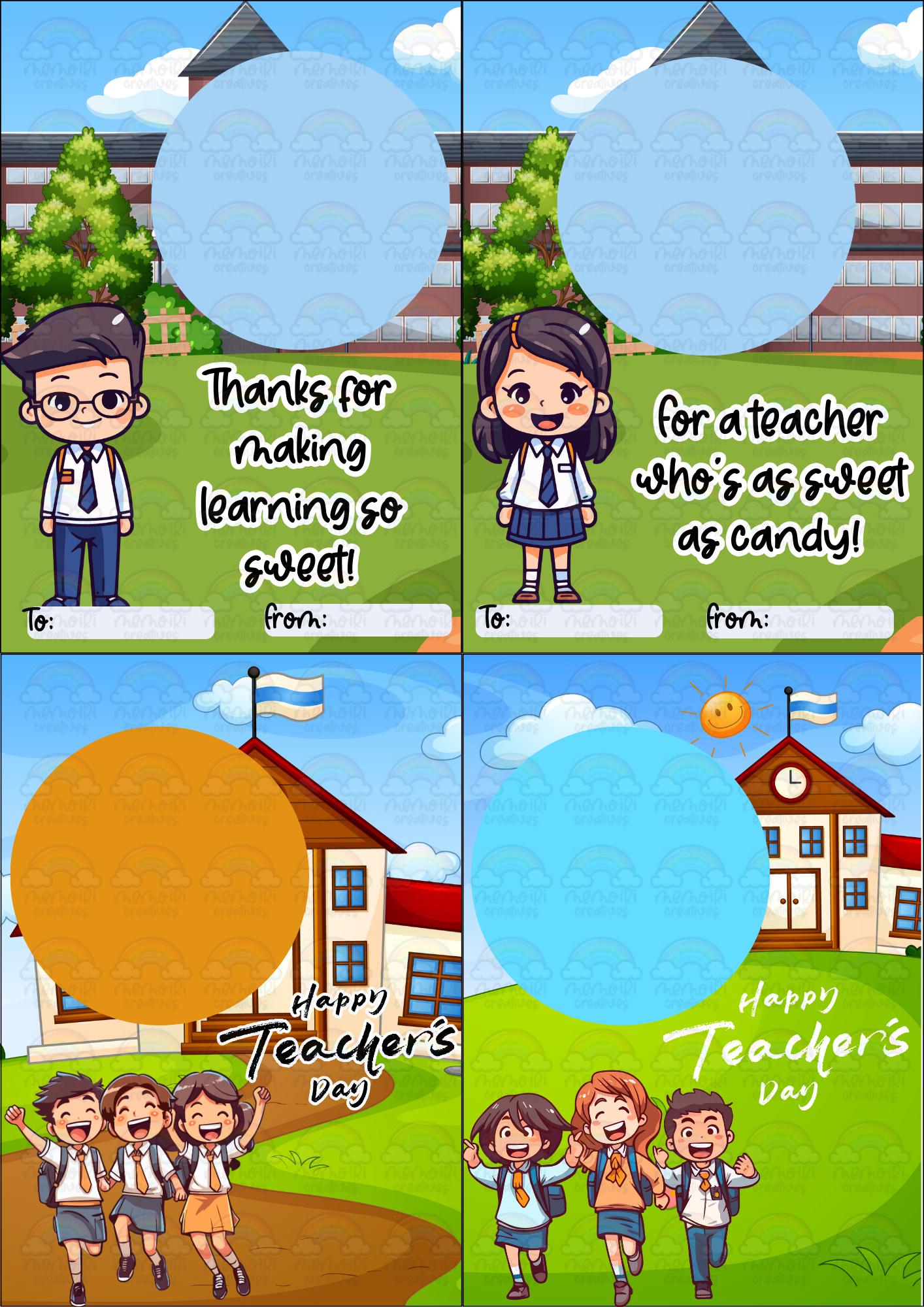 Teacher's Day Candy Dome Template 24 Designs Ready-to-print Canva ...