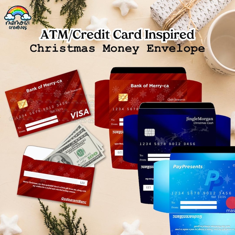 8 Christmas Envelope Atm-inspired 8 Editable Template | 8 Ready-to ...