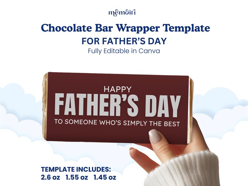 Father's Day Chocolate Bar Wrapper Template Printable Candy Bar Label ...