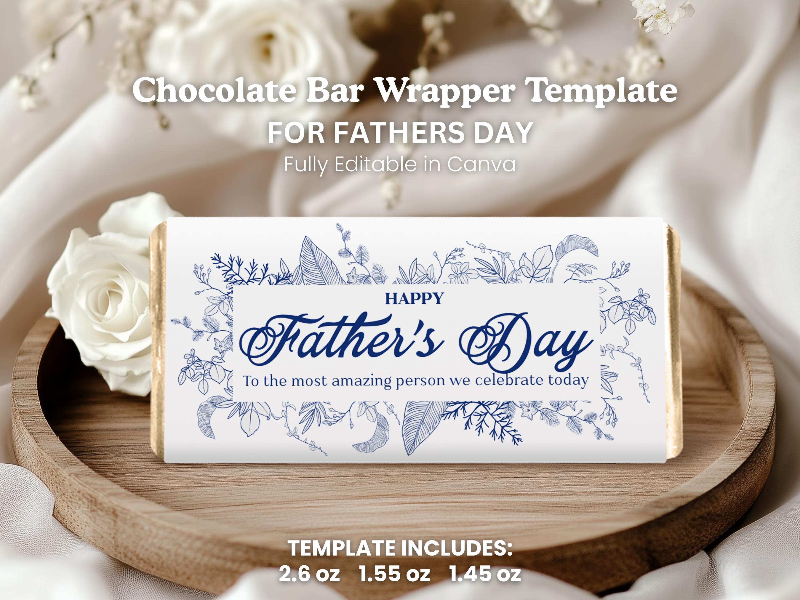 Father’s Day Chocolate Bar Wrapper Printable Candy Bar Label Gift for ...