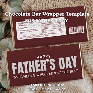 Father's Day Chocolate Bar Wrapper Template Printable Candy Bar Label ...