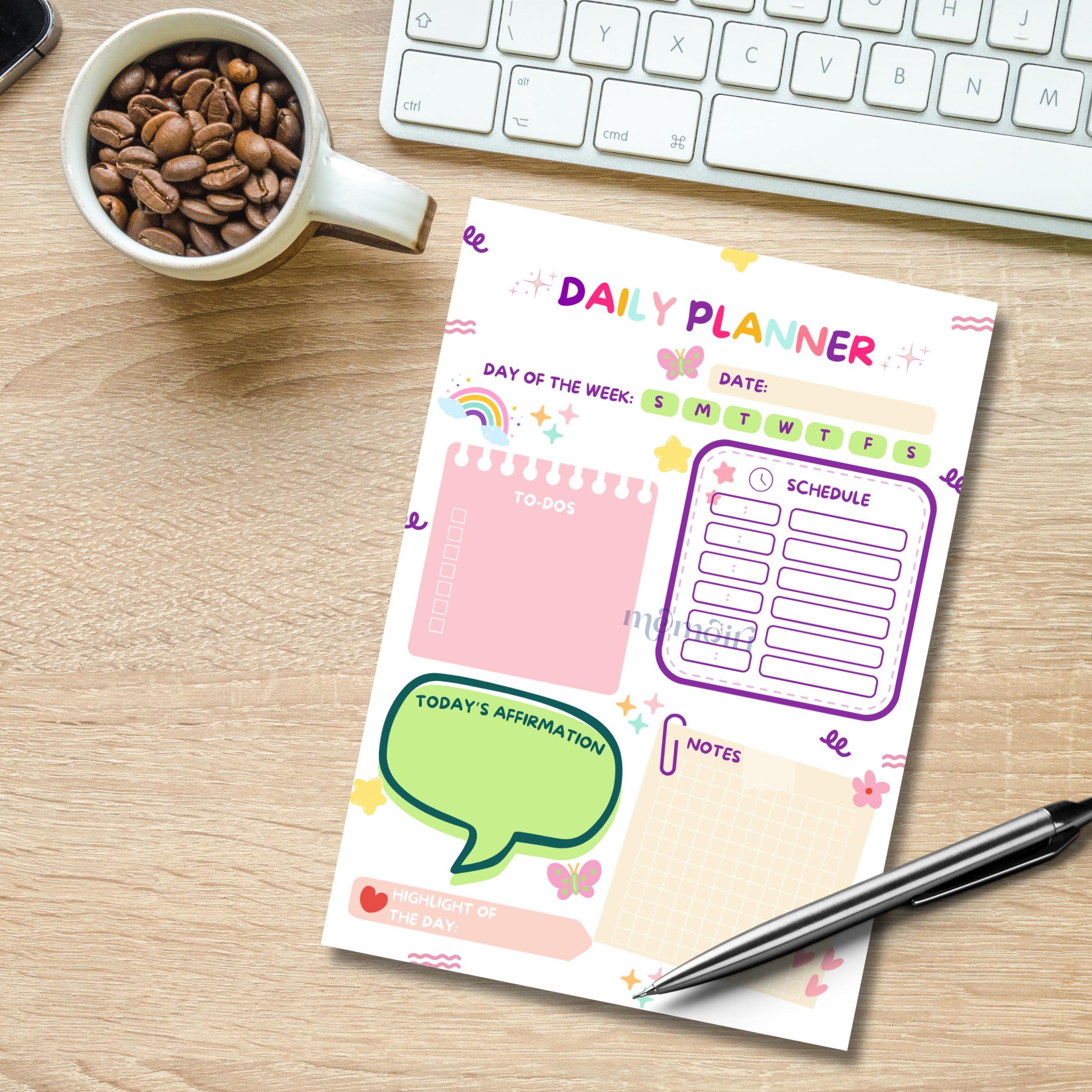 Cute Daily Planner Printable A5 Kawaii To-do List Pastel Productivity ...