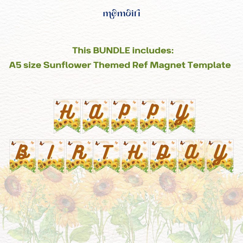 Sunflower Themed Birthday Bundle – Editable & Printable Party Set ...